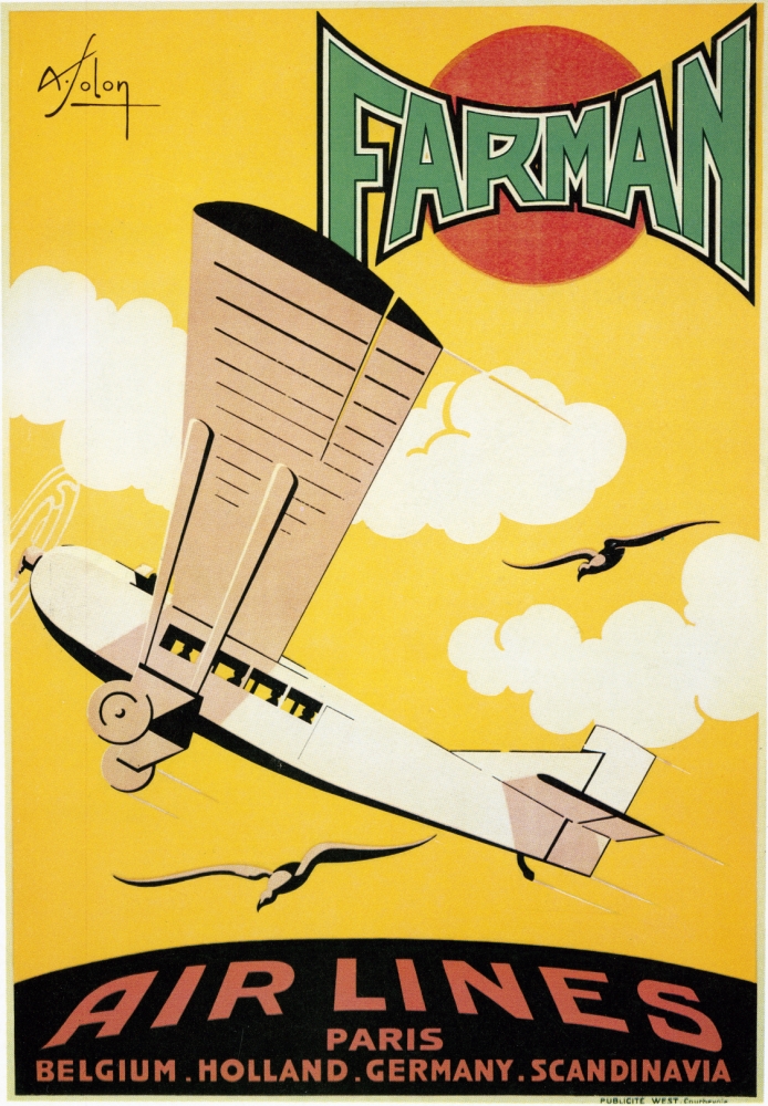 Aviation Poster, 1926. /Nposter For The French Airline Company Farman, 1926, Depicting The ...