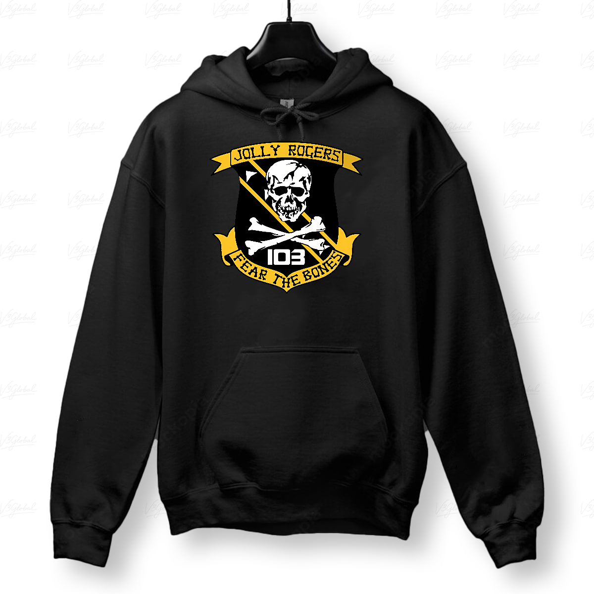 Aviation Pride Jolly Rogers Fear The Bones Navy Heritage Hoodie for Men ...