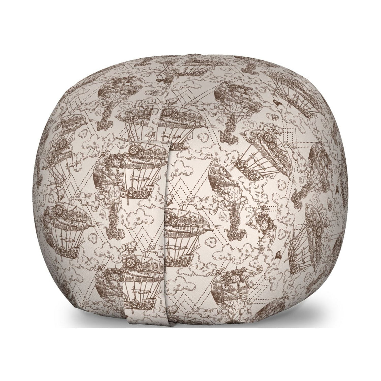 Aviation Storage Toy Bag Chair, Nostalgic Aircraft Zeppelin Ship Sketch ...