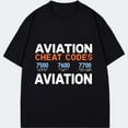Aviation T Shirt Black Aviation Cheat Codes With Numbers And Text For ...