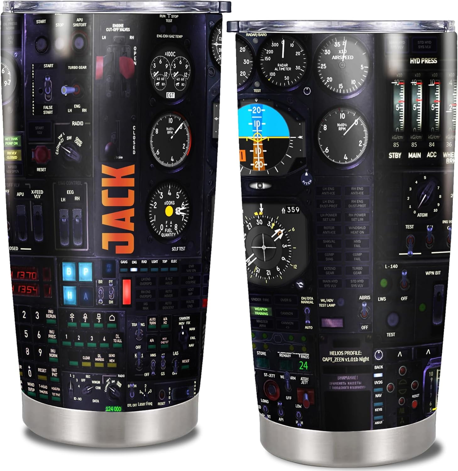 Aviation Tumbler Personalized Pilot Flight Instrument Panel Indicator ...