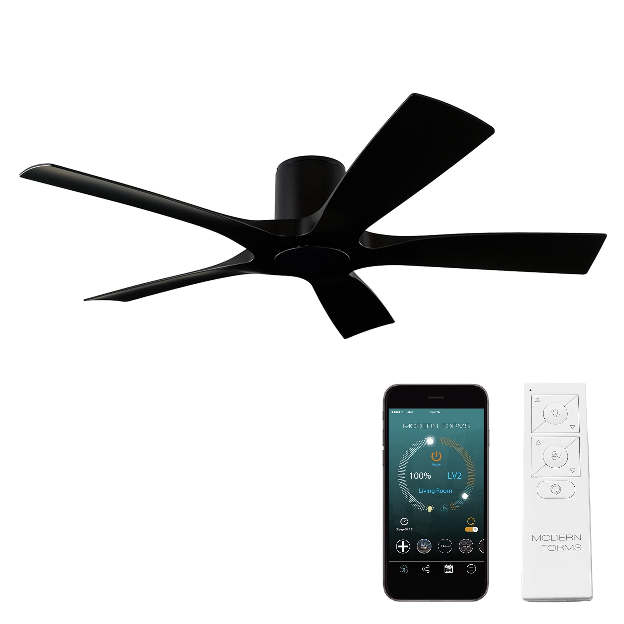 Modern Forms Aviator 54in Indoor/Outdoor Ceiling Fan, Matte Black, 5 ...