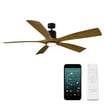 Aviator 54" Graphite/Weathered Gray Smart Flush Mount Ceiling Fan with ...