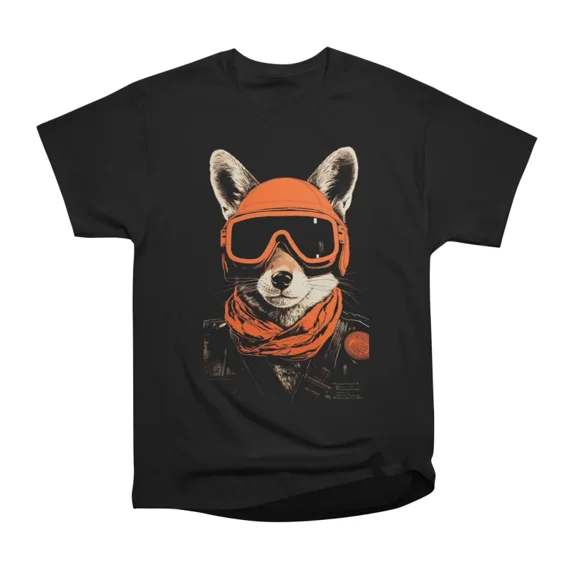Aviator Fox T-Shirt Tee Gift For Him Merch For Her Apparel For Friend ...