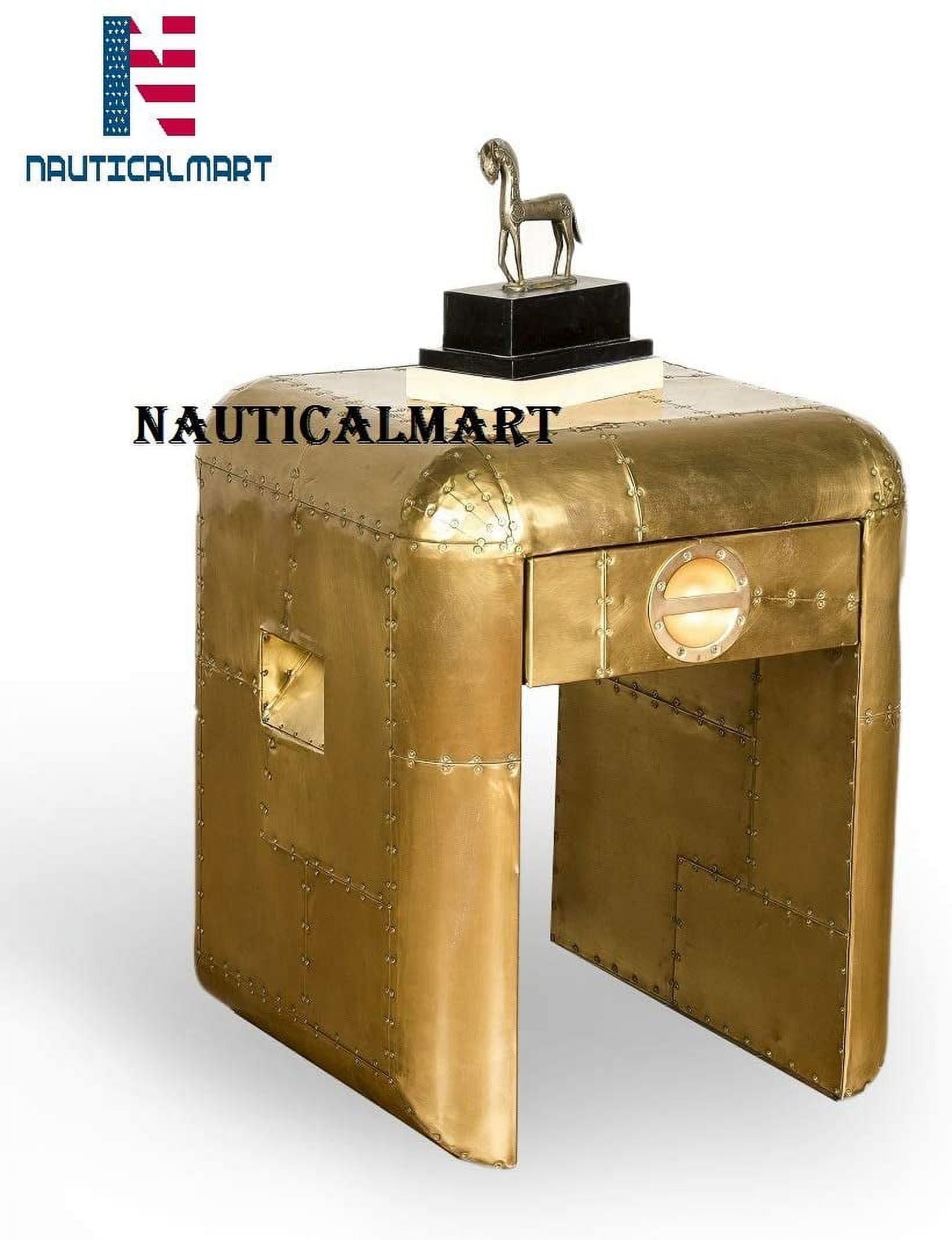 Aviator | Industrial Side Table END Table Aluminium Furniture (Brass ...