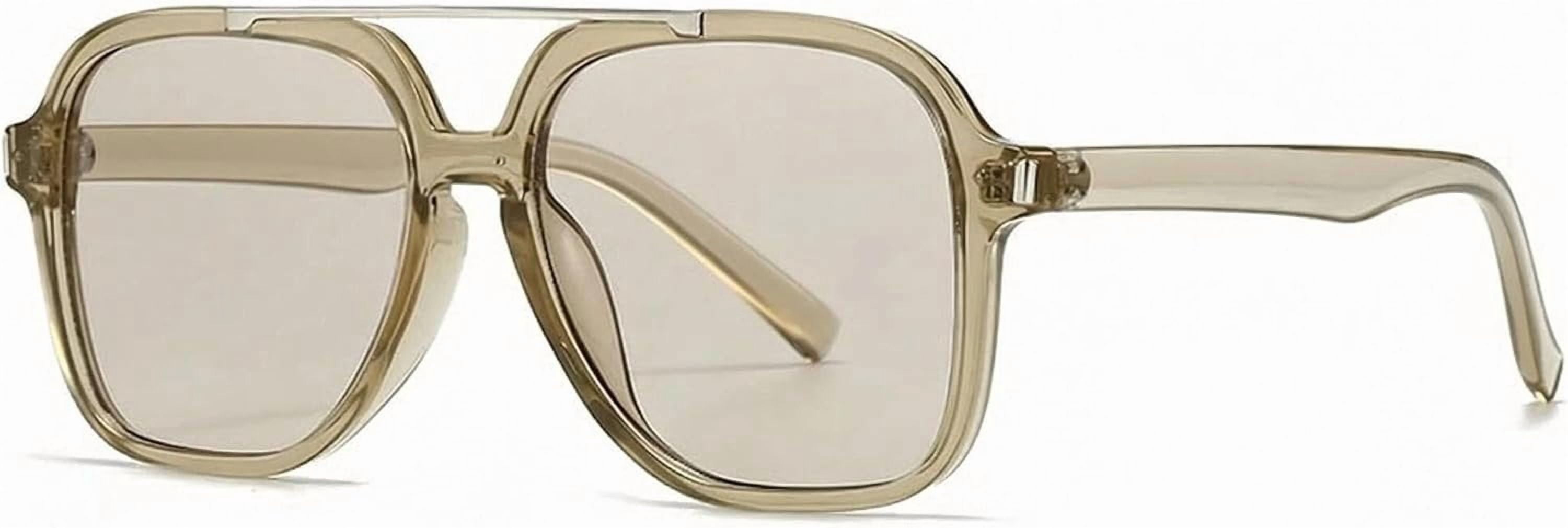 Aviator Sunglasses for Men & Women, Retro Shades with Double Bridge ...