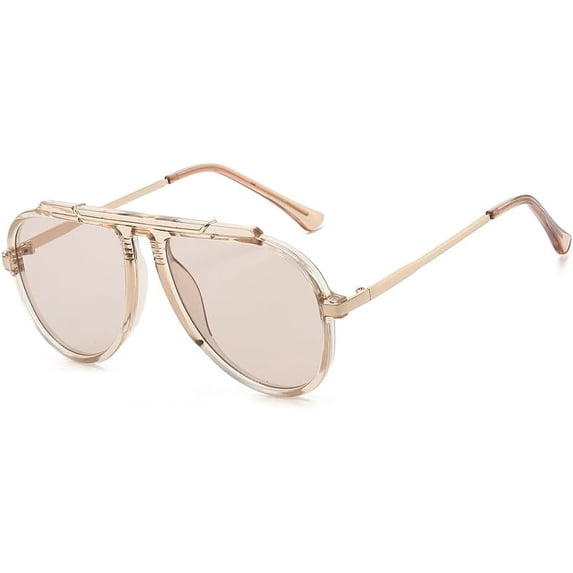 Aviator Sunglasses for Women Men 0s Retro Metal Sun Glasses Free Square ...