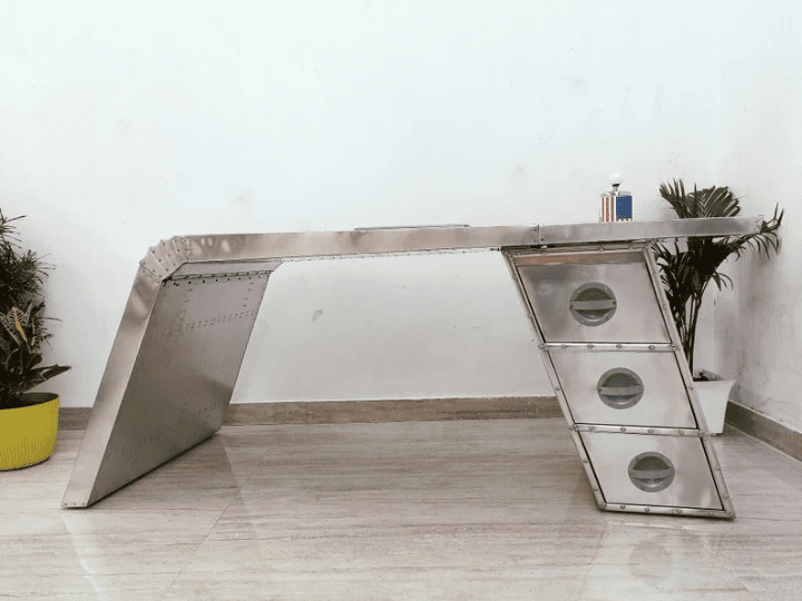 Aviator Wing Desk Aluminum Home and Office Furniture - Walmart.com