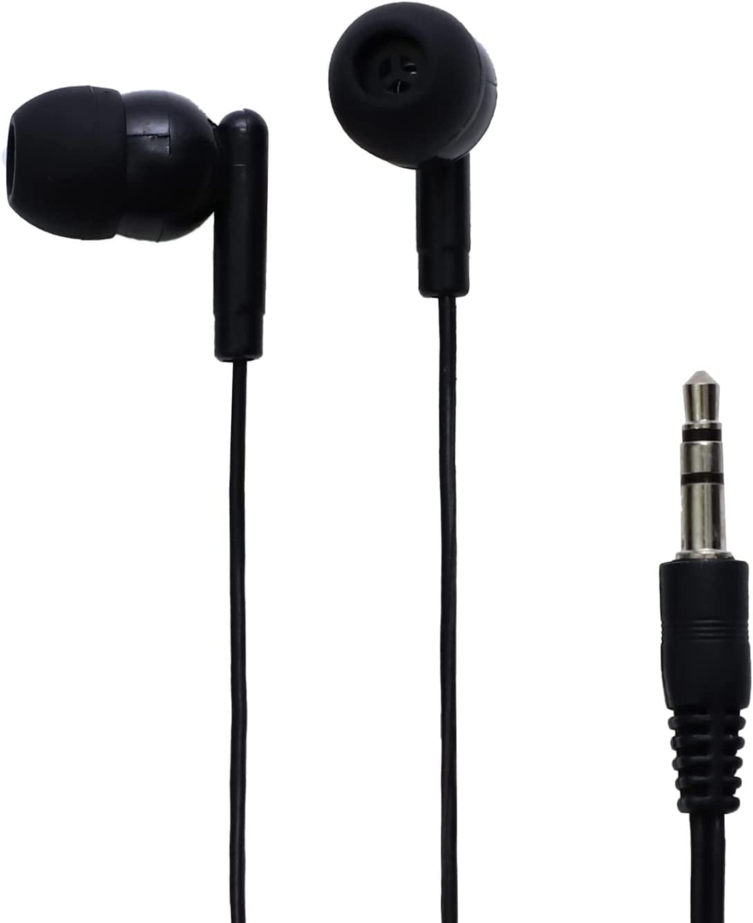 Avid Disposable Earbuds AE-215 Stereo Rubber Tip Bulk Earbuds, Black ...