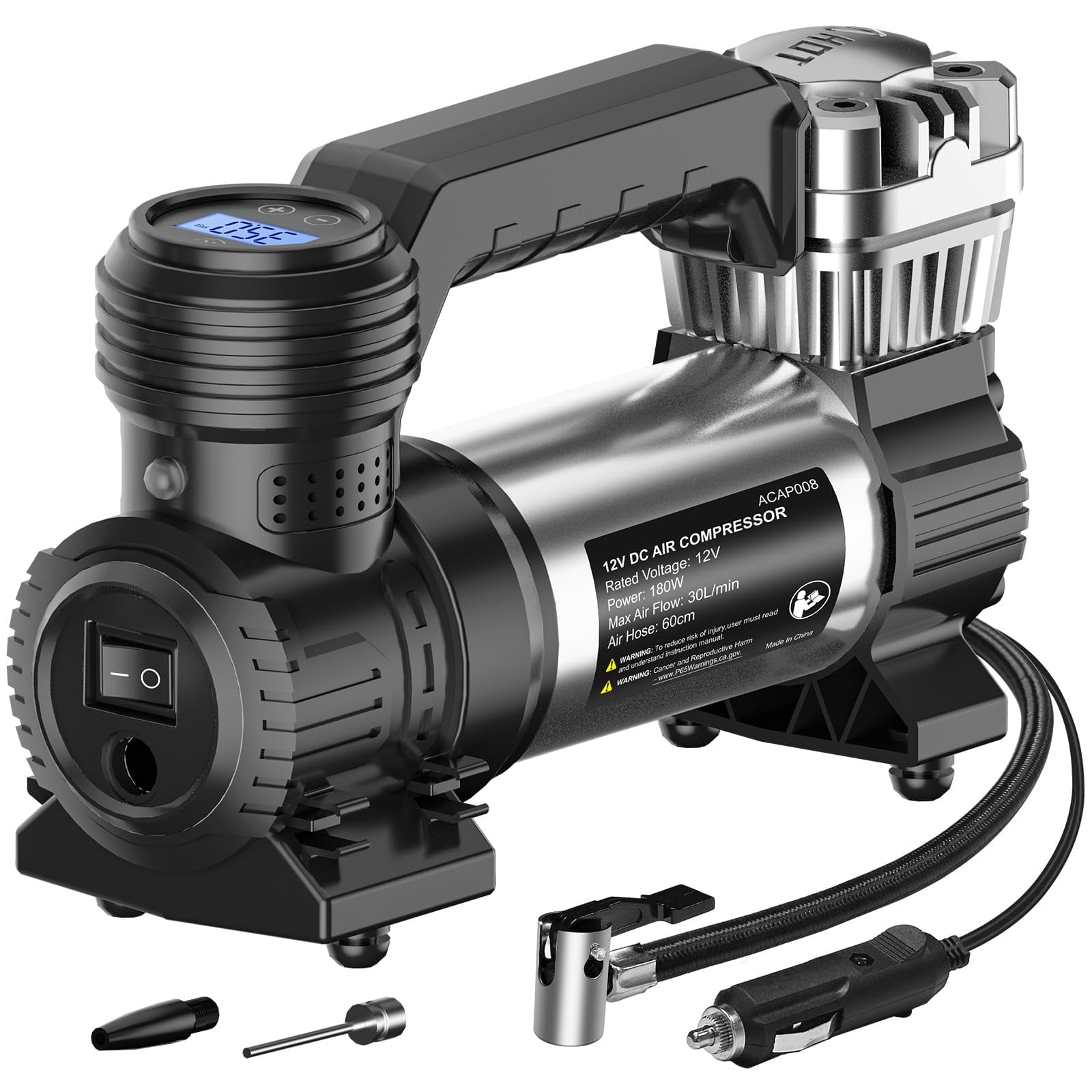 Avid Power Tire Inflator Portable Air Compressor, 30L/M Fast Inflation ...