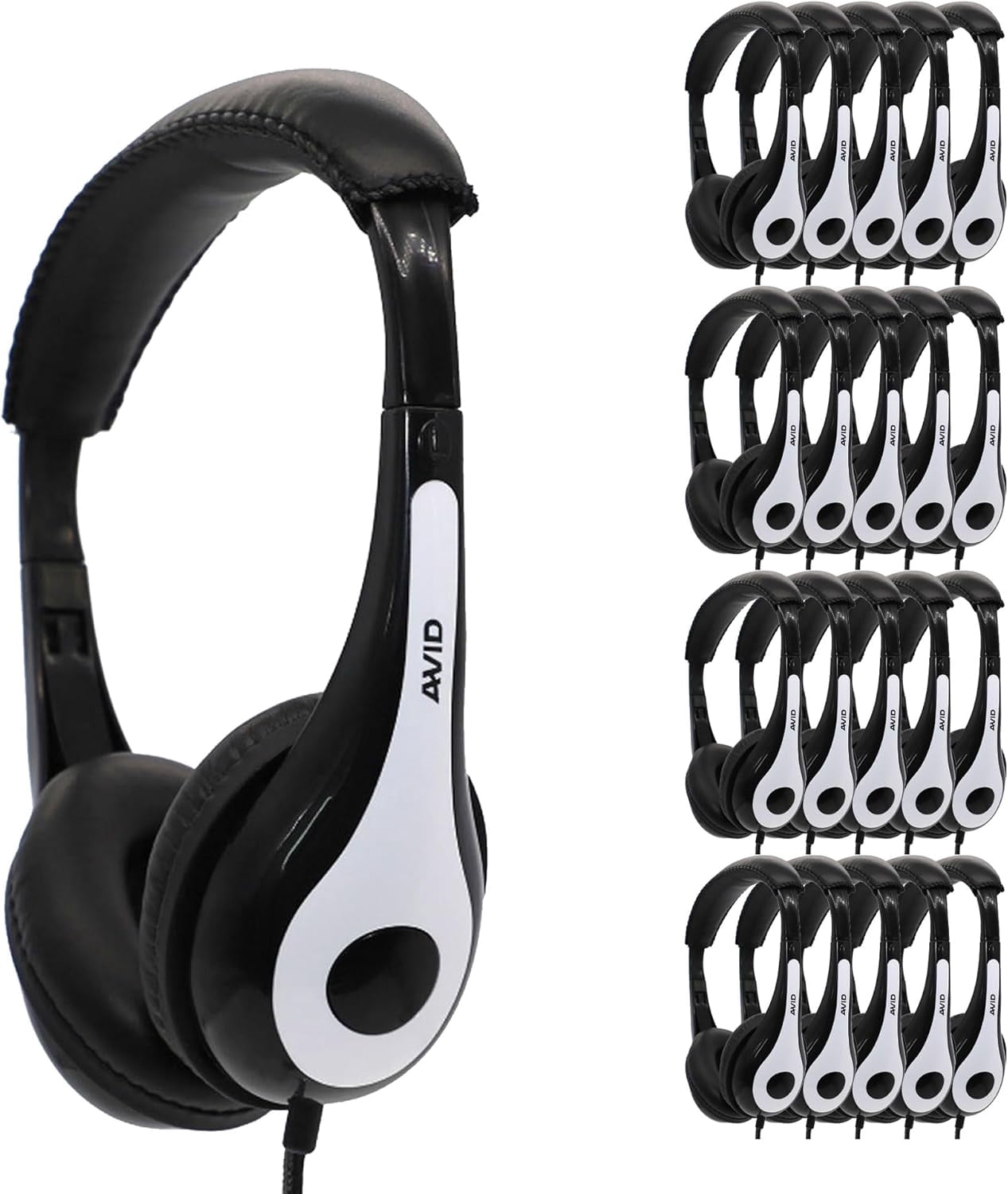 Avid Products AE-35 White Classroom Personal Headphones with 3.5mm Plug ...