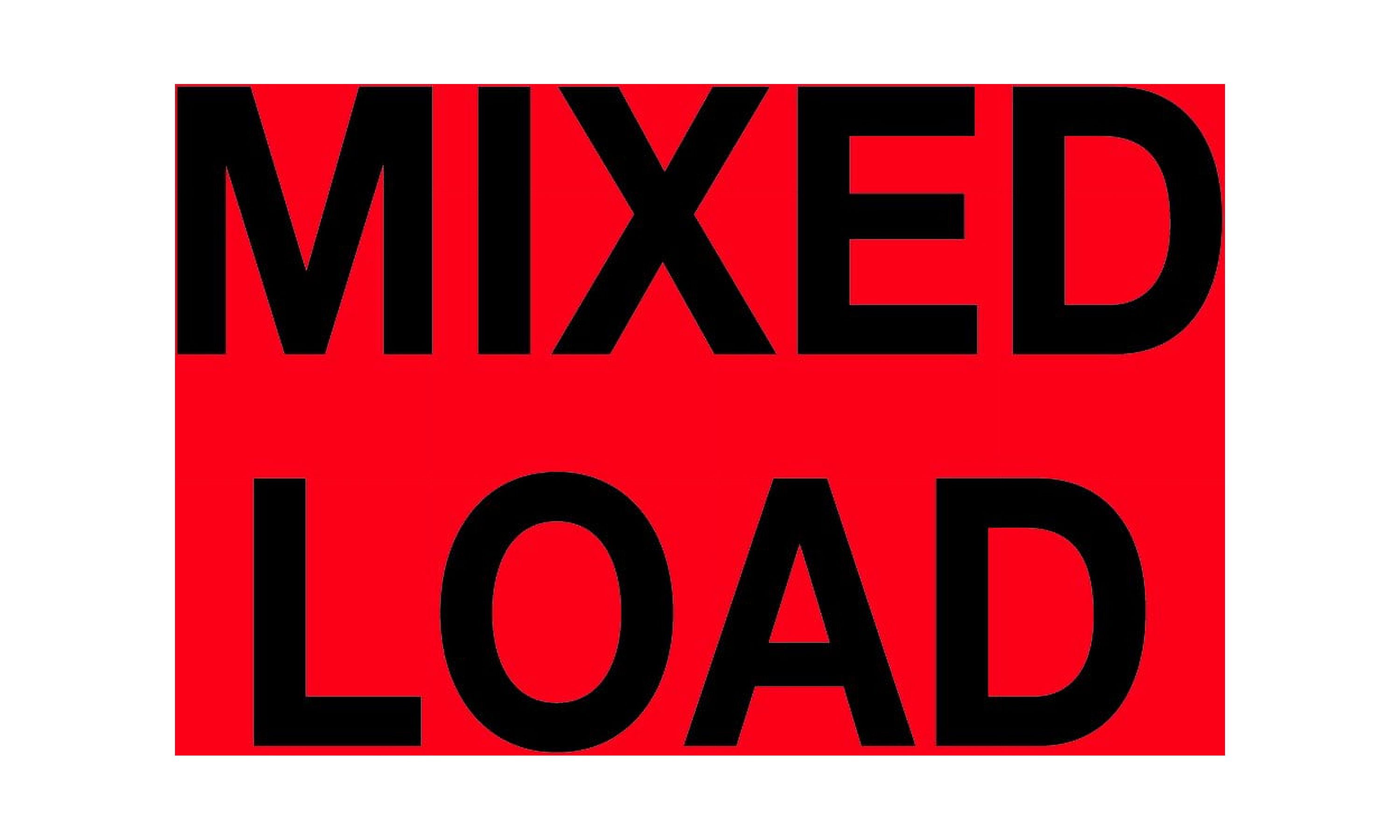 Aviditi 3" x 5","Mixed Load" Fluorescent Red Warning Sticker, for ...