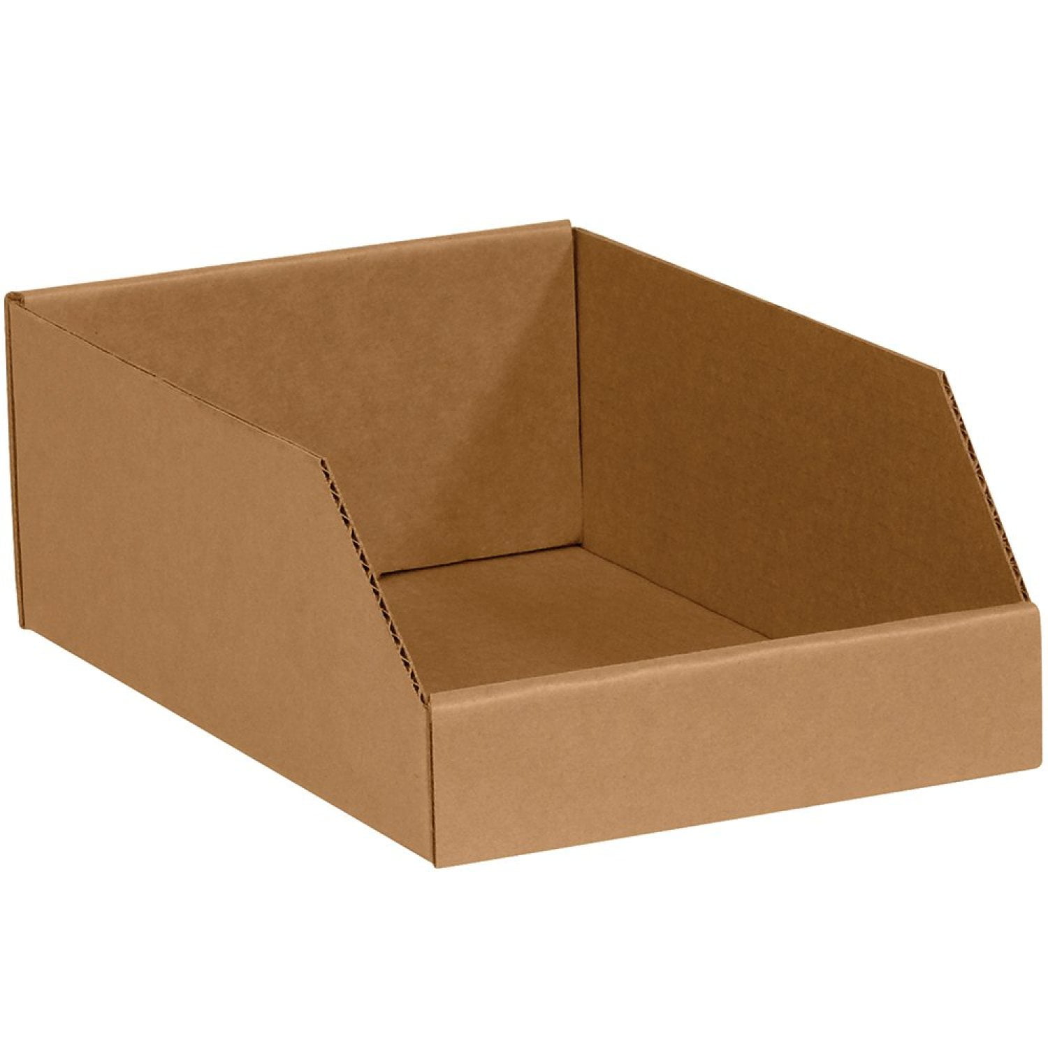 Aviditi Corrugated Cardboard Storage Bins, 8"x 18"x 4 1/2", Kraft, Pack ...
