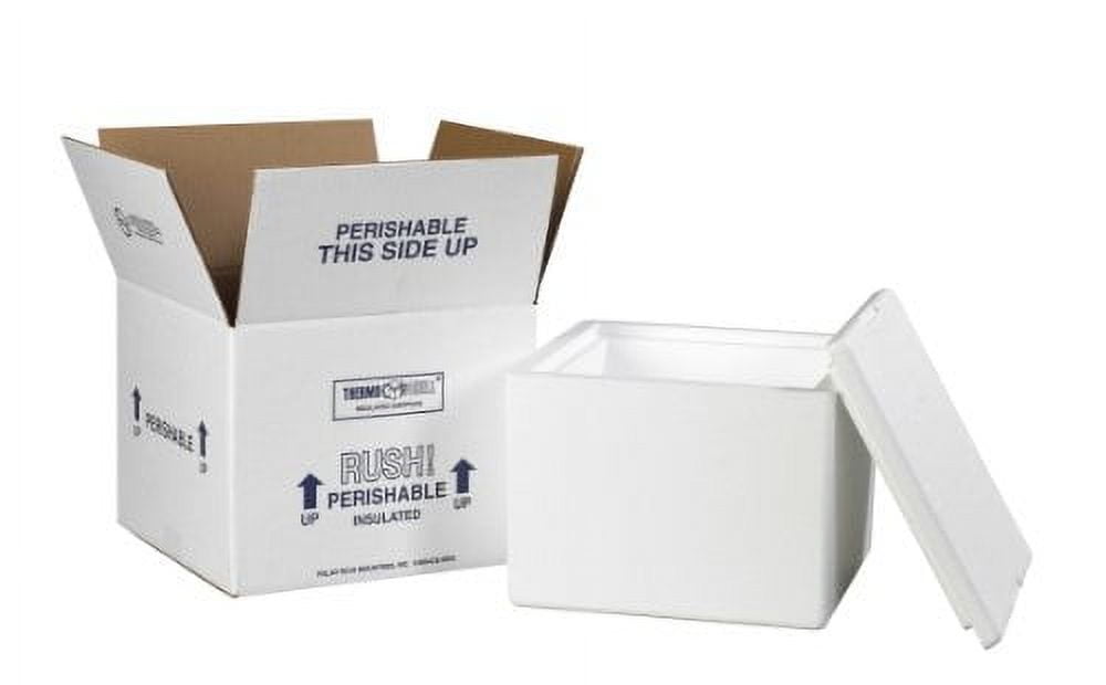 Aviditi Insulated Carton with Foam Shipping Kit 9 1/2 x 9 1/2 x 7 White For Shipping Temperature ...