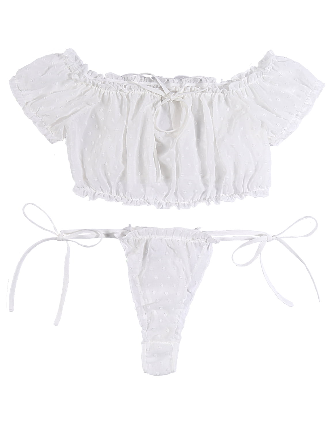 Avidlove Bra and Panty Set Ruffle Lingerie Set Sexy Sheer Chemise ...