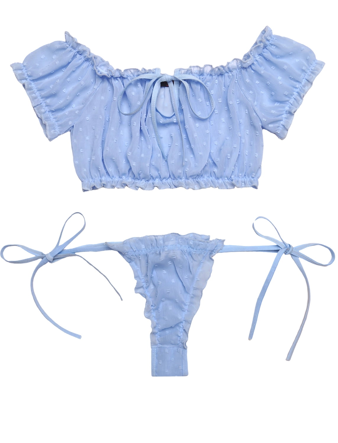 Avidlove Bra and Panty Set Ruffle Lingerie Set Sexy Sheer Chemise ...