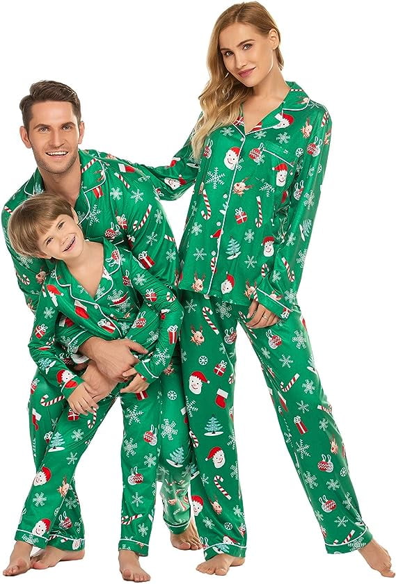 Avidlove Family Christmas Pajamas Matching Sets Button Down Pajamas Set ...