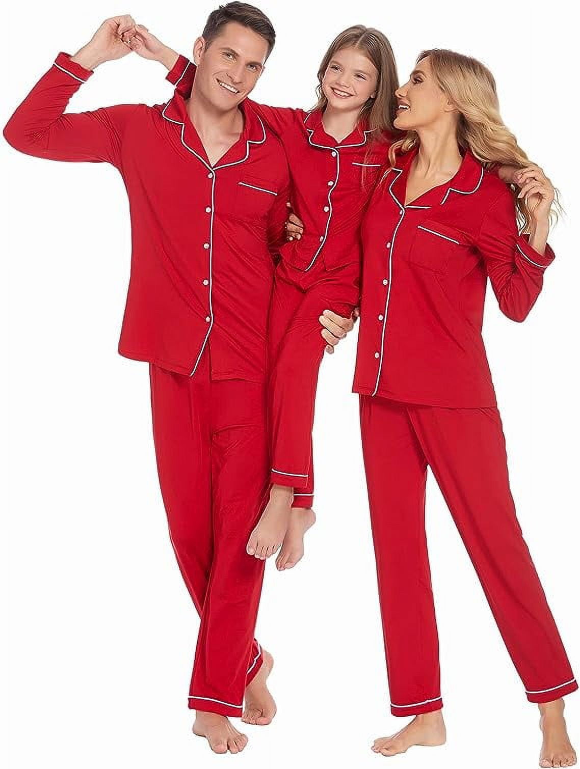 Avidlove Family Christmas Pajamas Matching Sets Button Down Pajamas Set ...