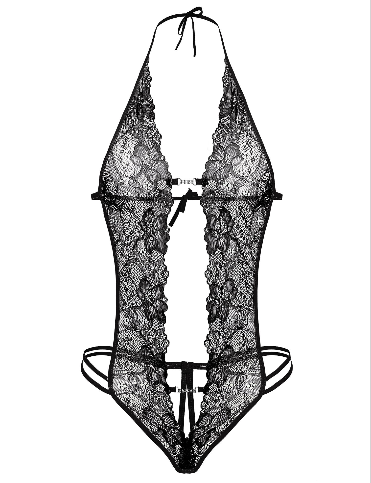Avidlove Lingerie for Women Lace Bodysuit Halter One Piece Lingerie ...
