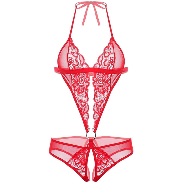 Avidlove Lingerie For Women Mini Teddy Sexy Halter Bodysuit One Piece