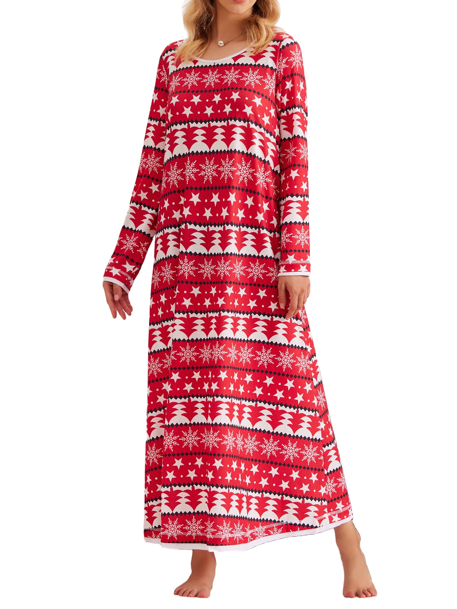 Avidlove Long Nightgown for Women Long Sleeve Nightshirt Full Length ...