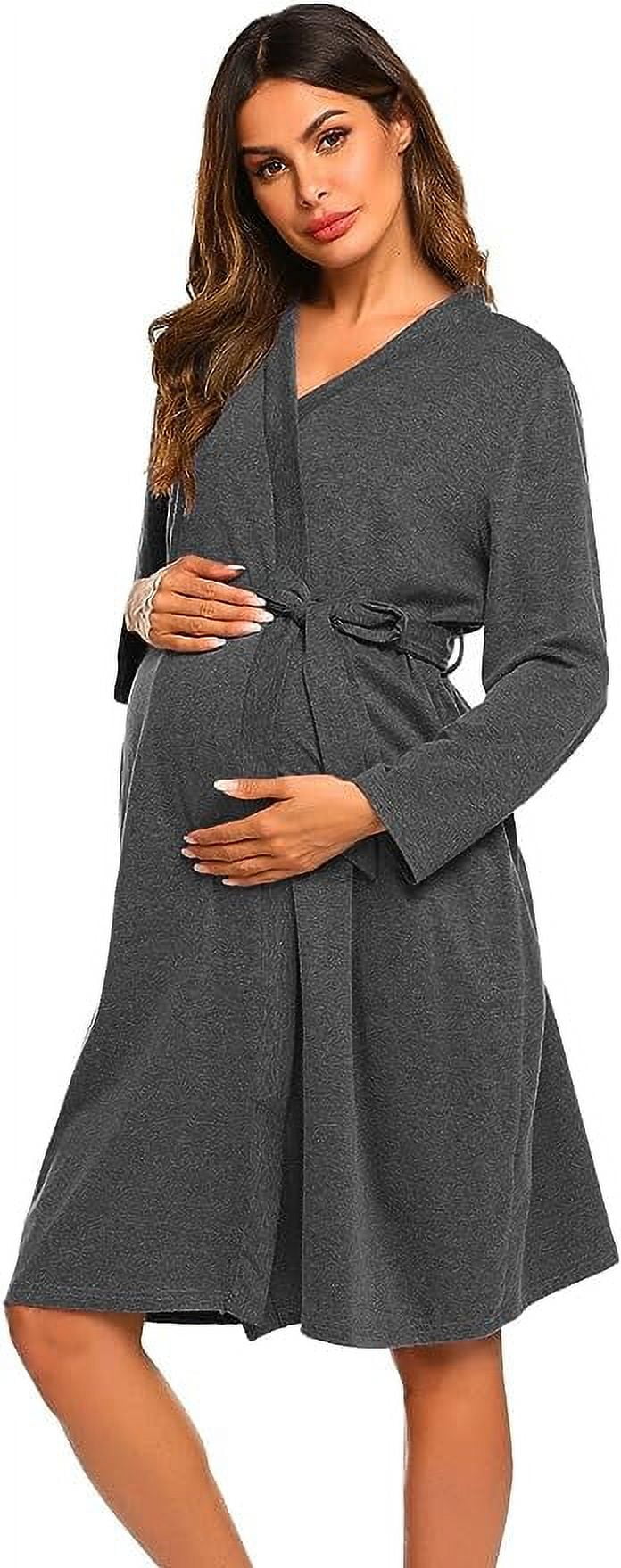 Avidlove Maternity Nursing Robes for Women Bathrobe Knee Length ...