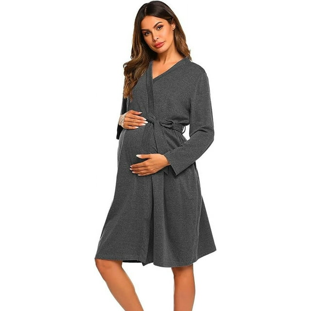 Avidlove Maternity Nursing Robes for Women Bathrobe Knee Length ...