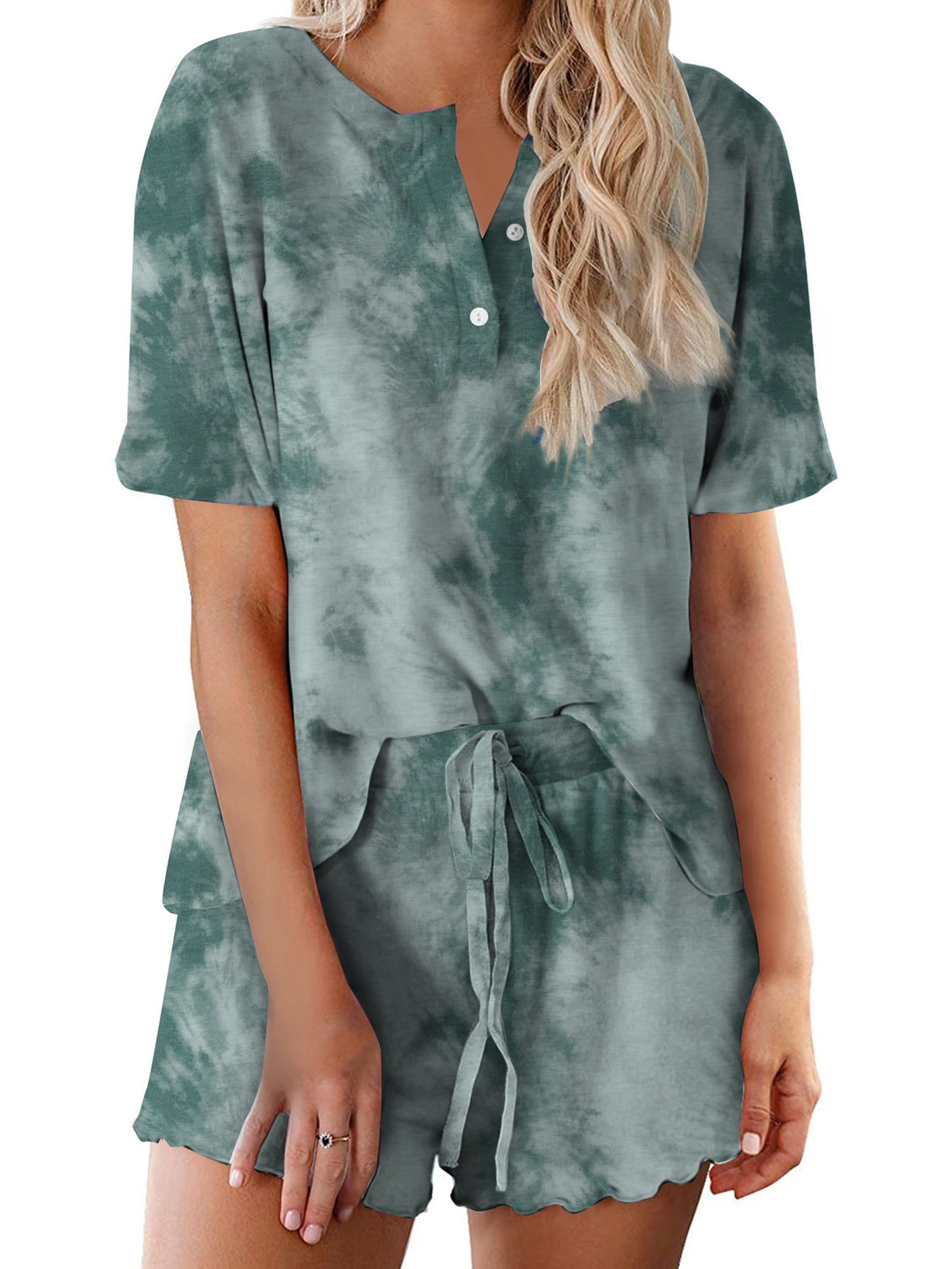 Avidlove Pajama Sets for Women 2 Piece Tie Dye Loungewear Set Cotton ...