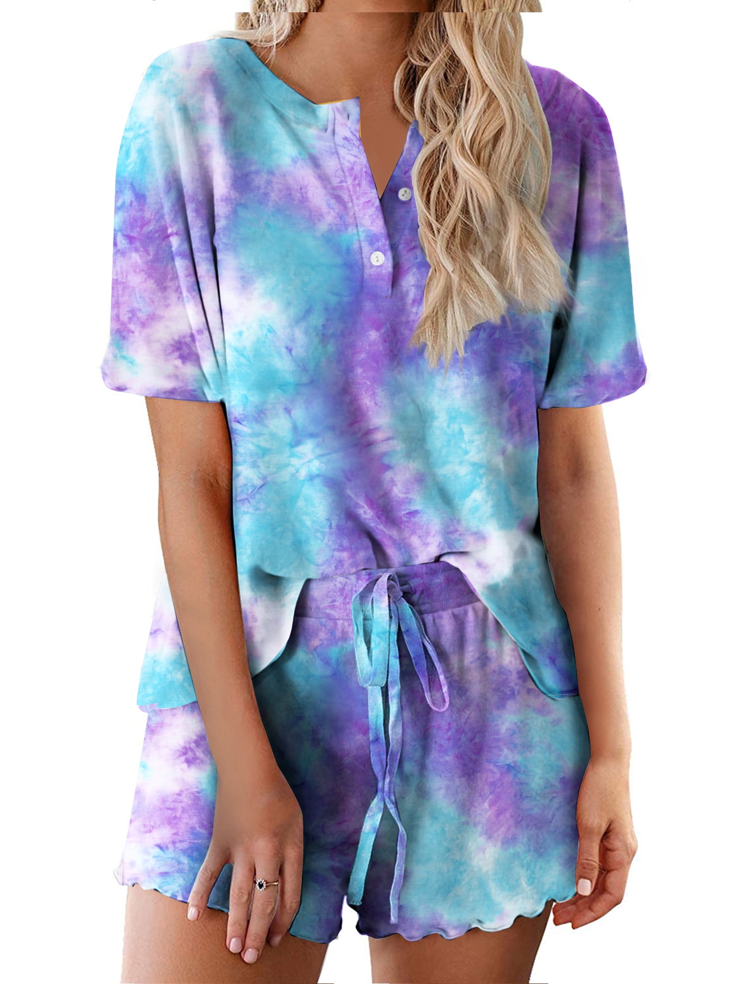 Avidlove Pajama Sets for Women 2 Piece Tie Dye Loungewear Set Cotton ...