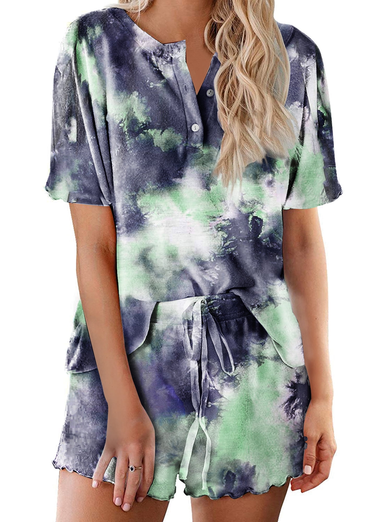 Avidlove Pajama Sets for Women 2 Piece Tie Dye Loungewear Set Cotton ...