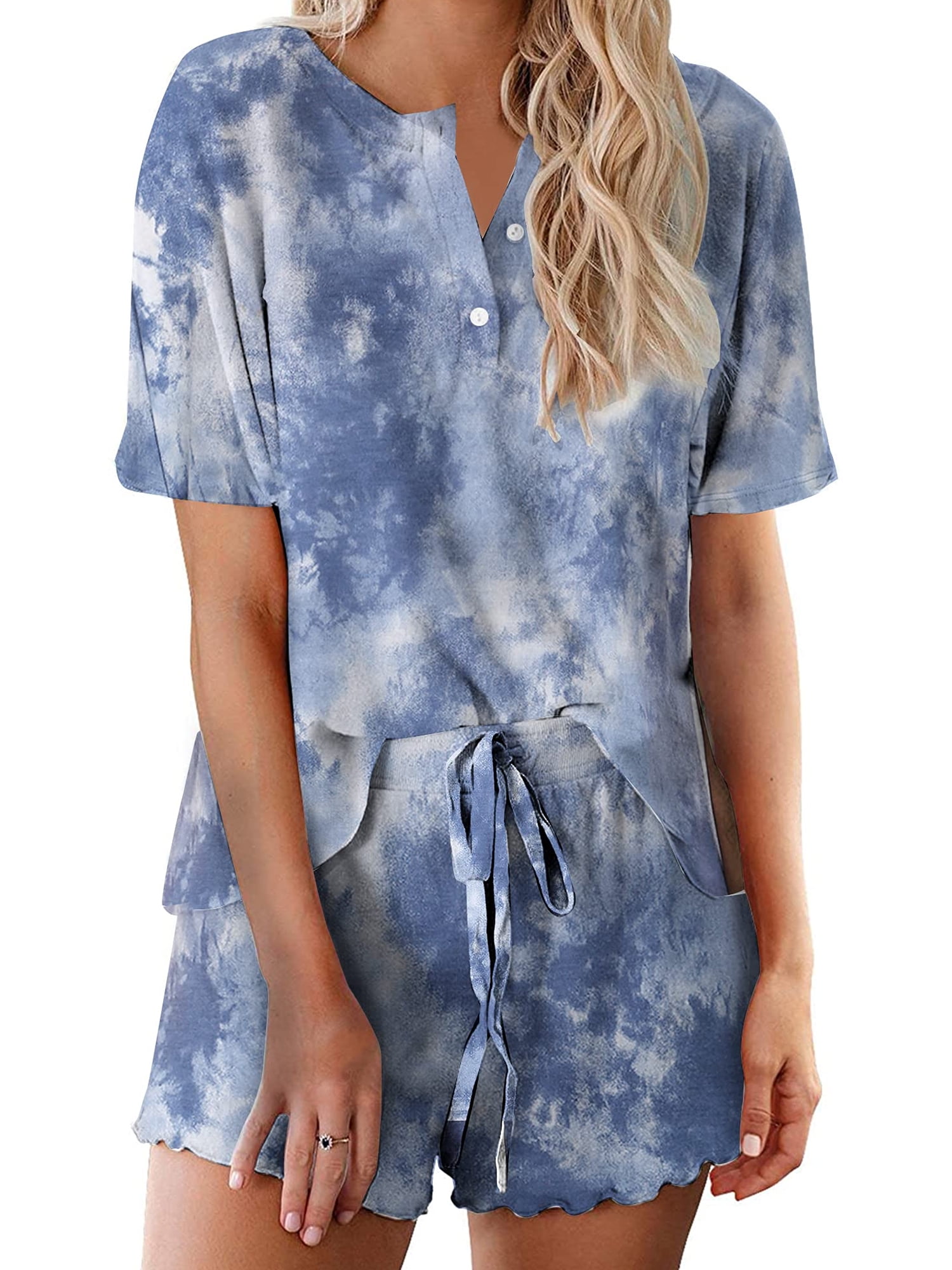 Avidlove Pajama Sets for Women 2 Piece Tie Dye Loungewear Set Cotton ...
