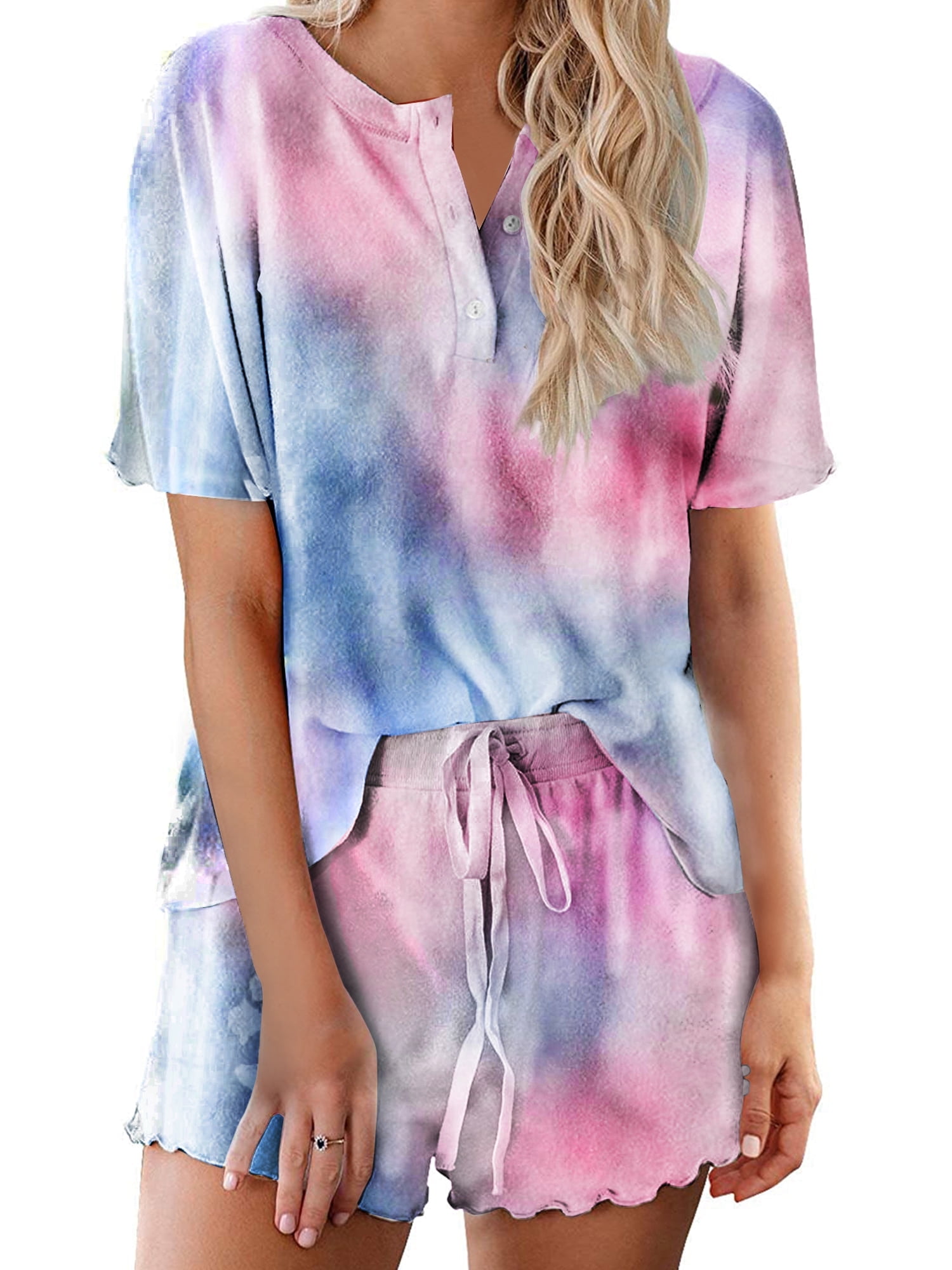 Avidlove Pajama Sets for Women 2 Piece Tie Dye Loungewear Set Cotton ...