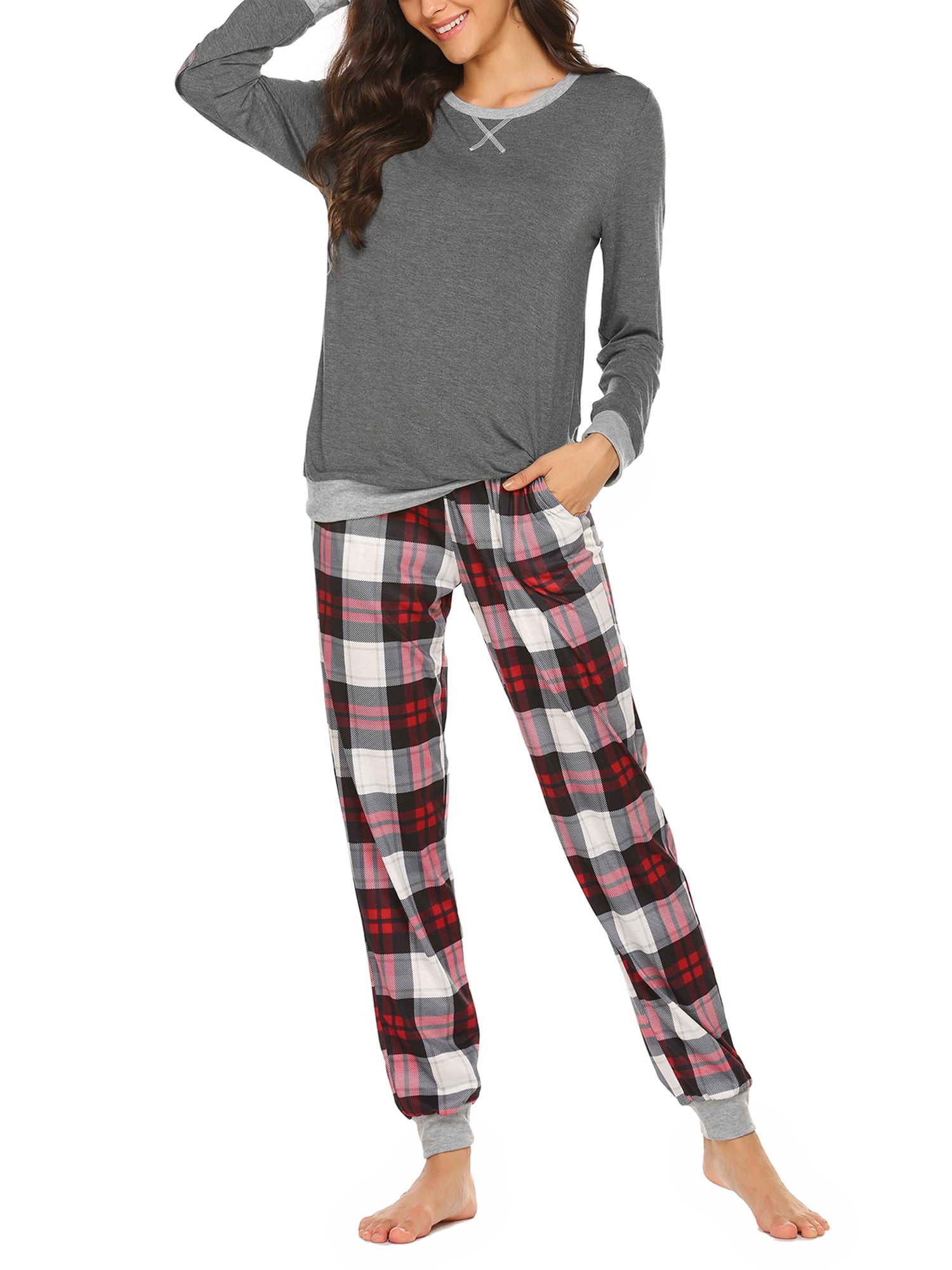 Avidlove Women Pajama Sets with Pocket Comfy Long Sleeve Pajama with ...