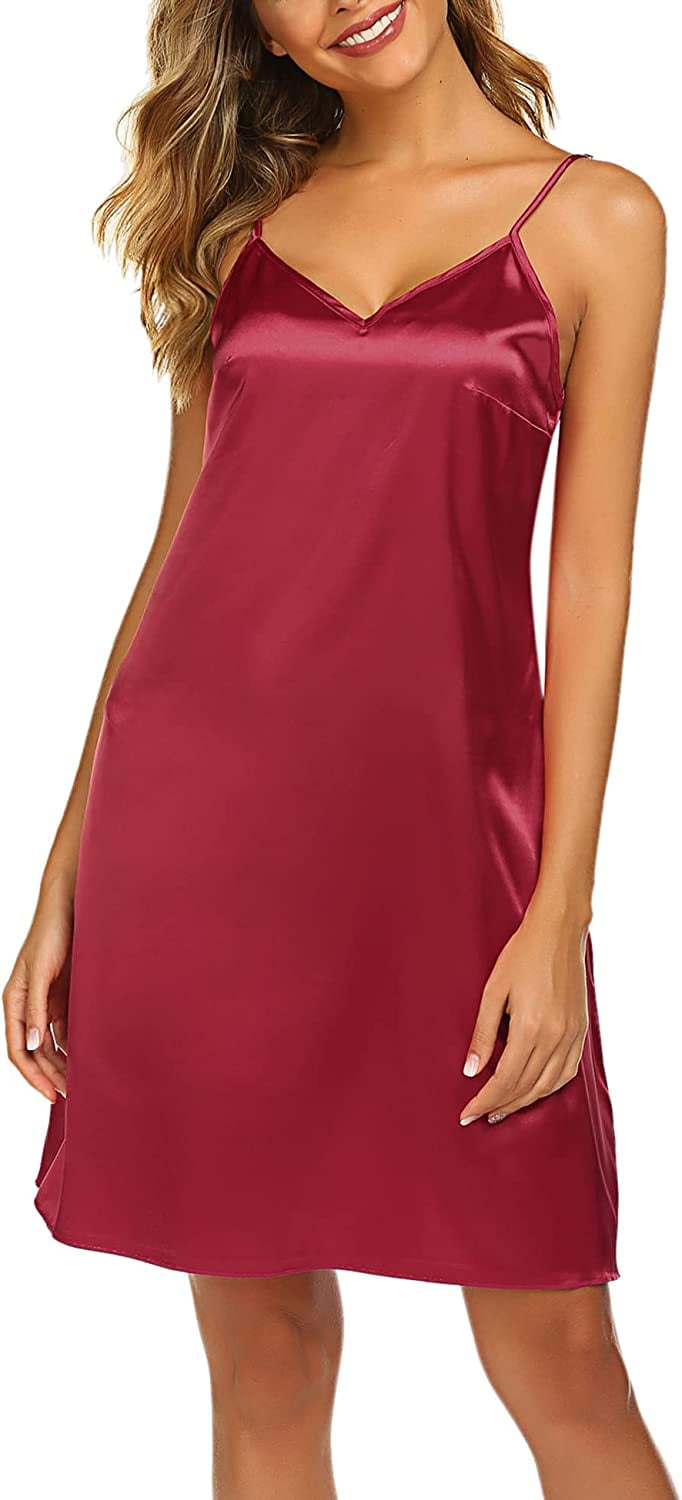 Avidlove Sexy Sleepwear For Women Satin Lingerie Chemise Slip Nightgown