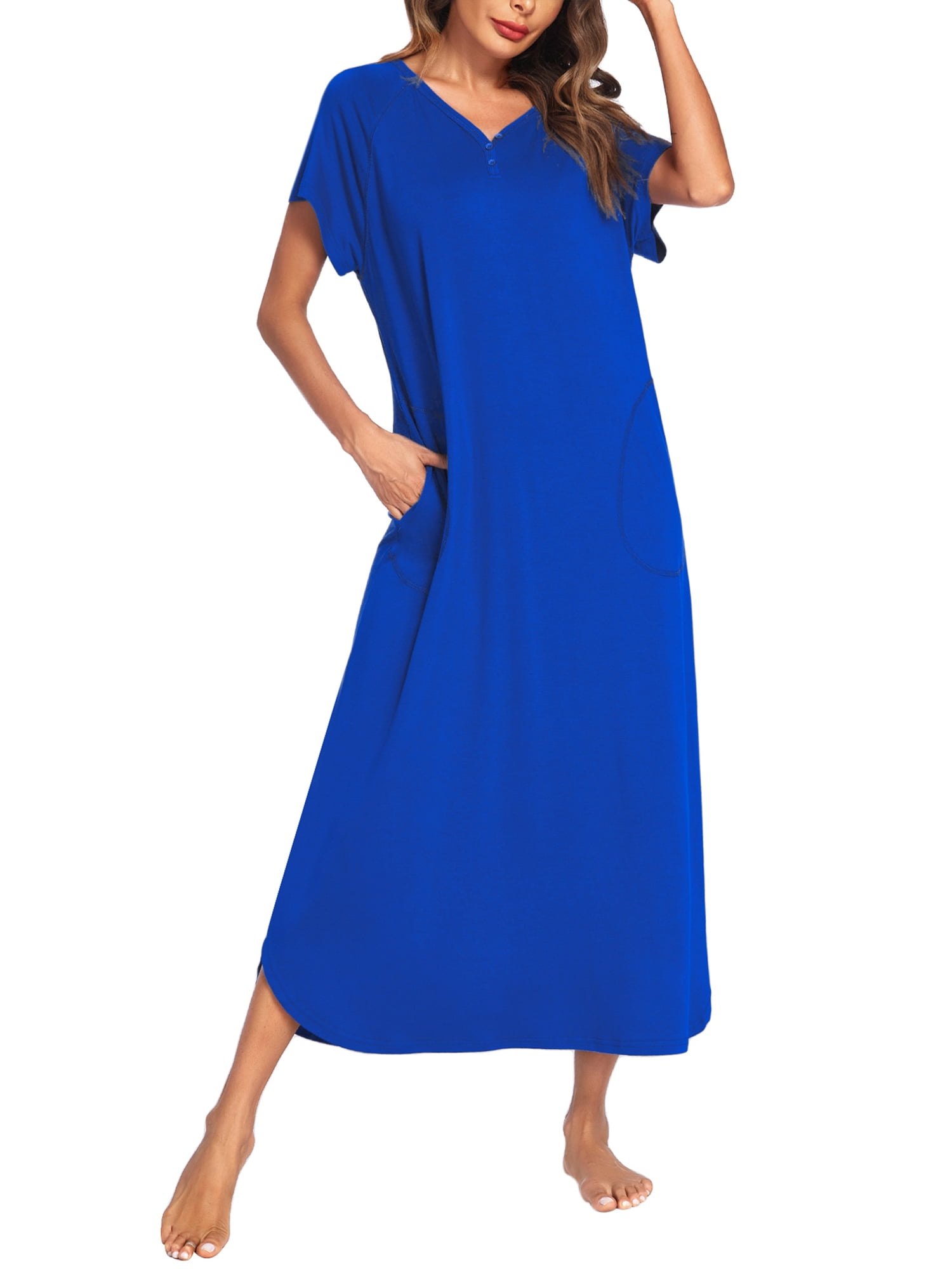 Avidlove Women Long Nightgown Full Length Sleep Shirt Sleepwear Short ...