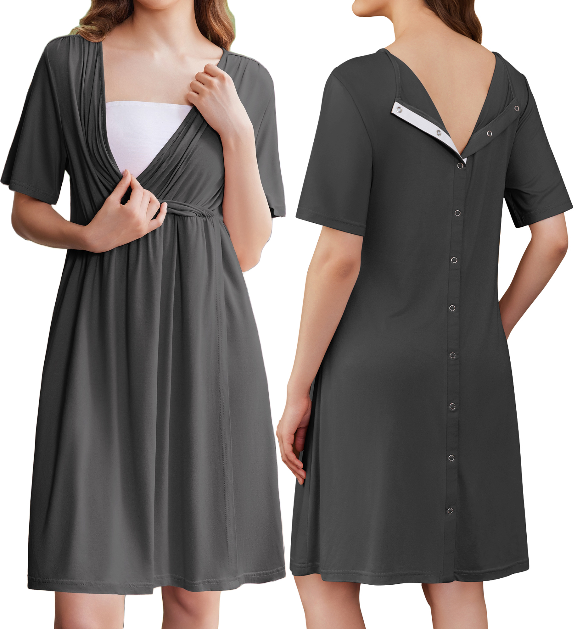 Avidlove Women Maternity Nursing Nightgown with Button Short Sleeve ...