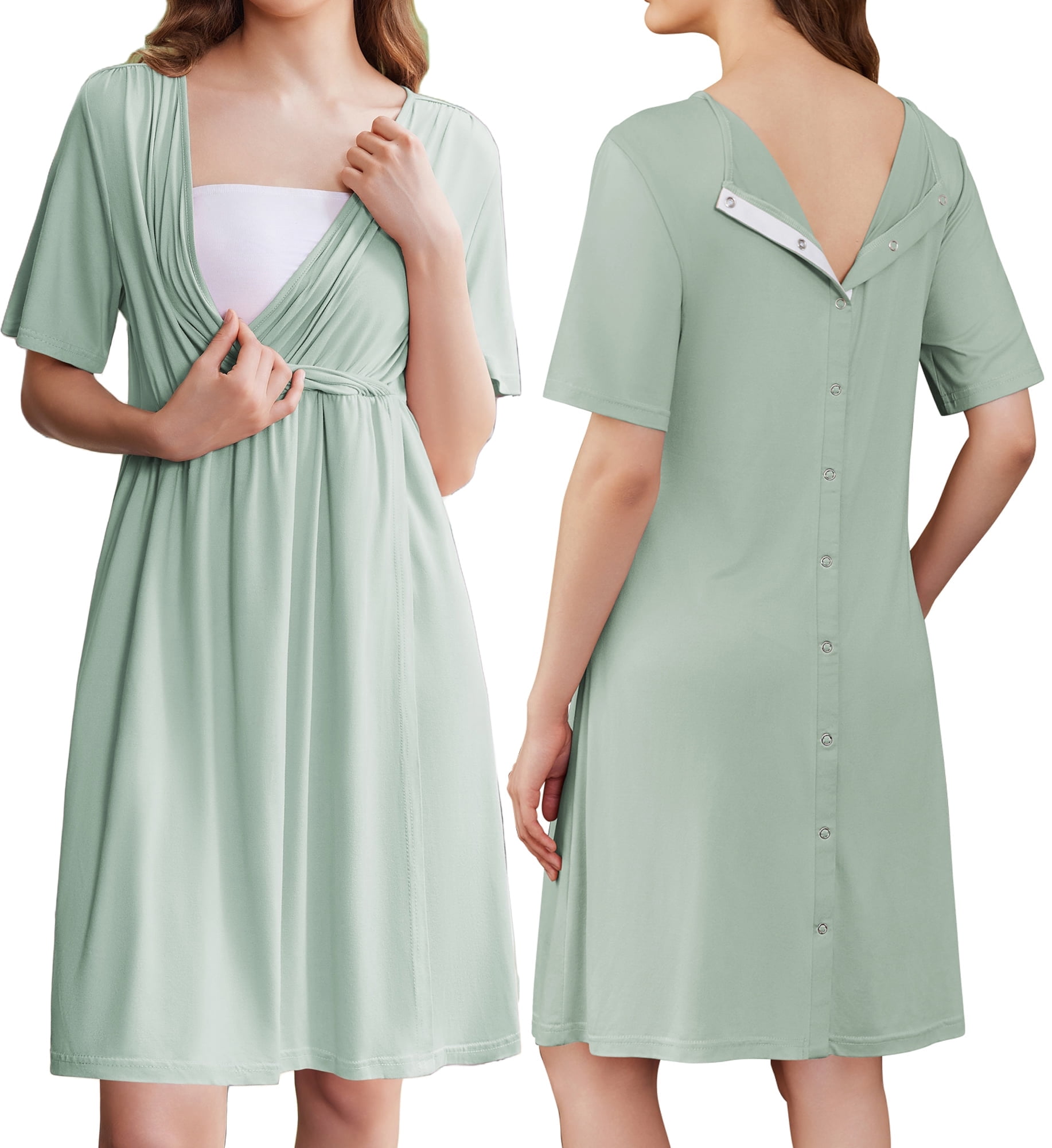Avidlove Women Maternity Nursing Nightgown with Button Short Sleeve ...