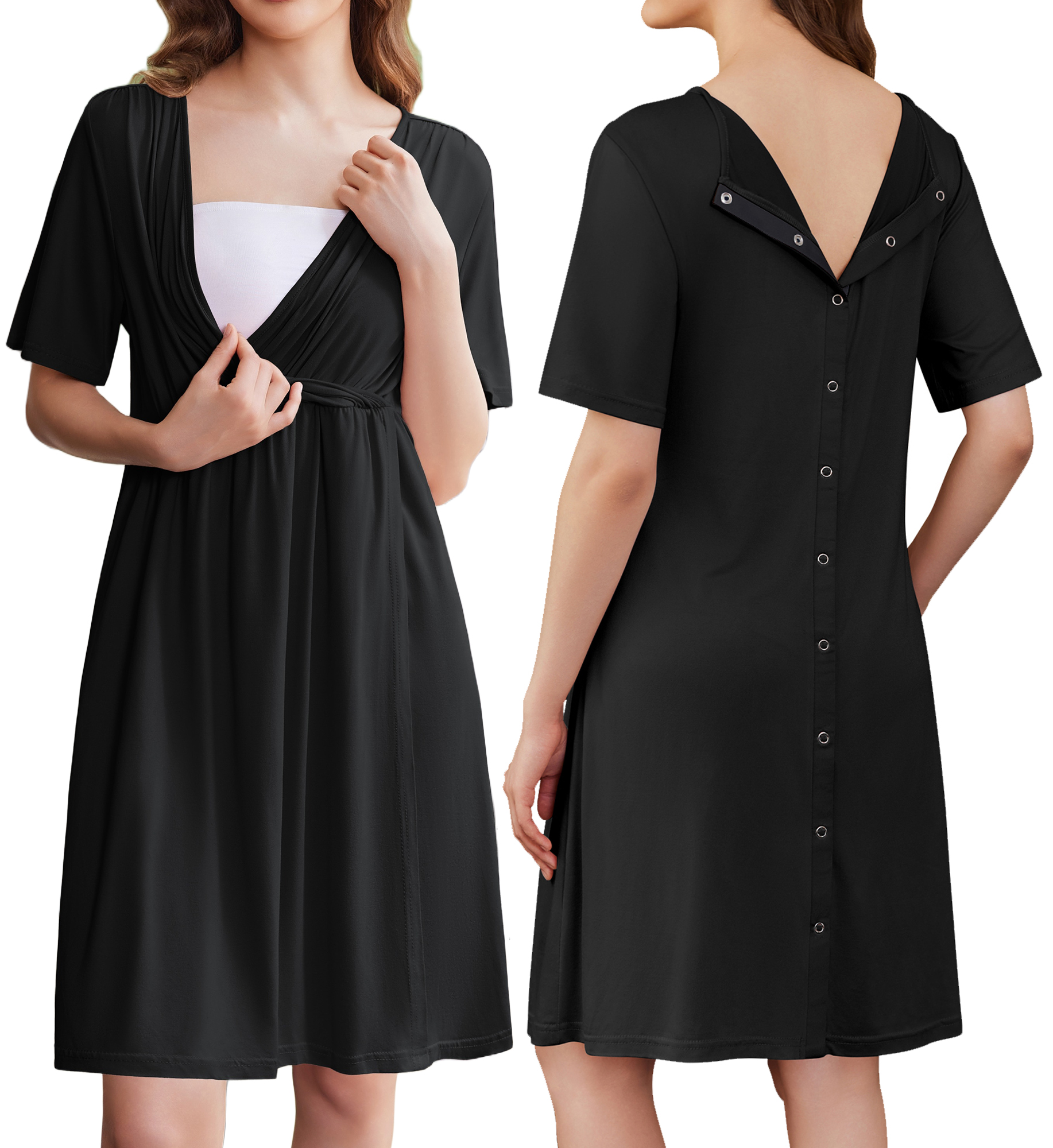 Avidlove Women Maternity Nursing Nightgown with Button Short Sleeve ...