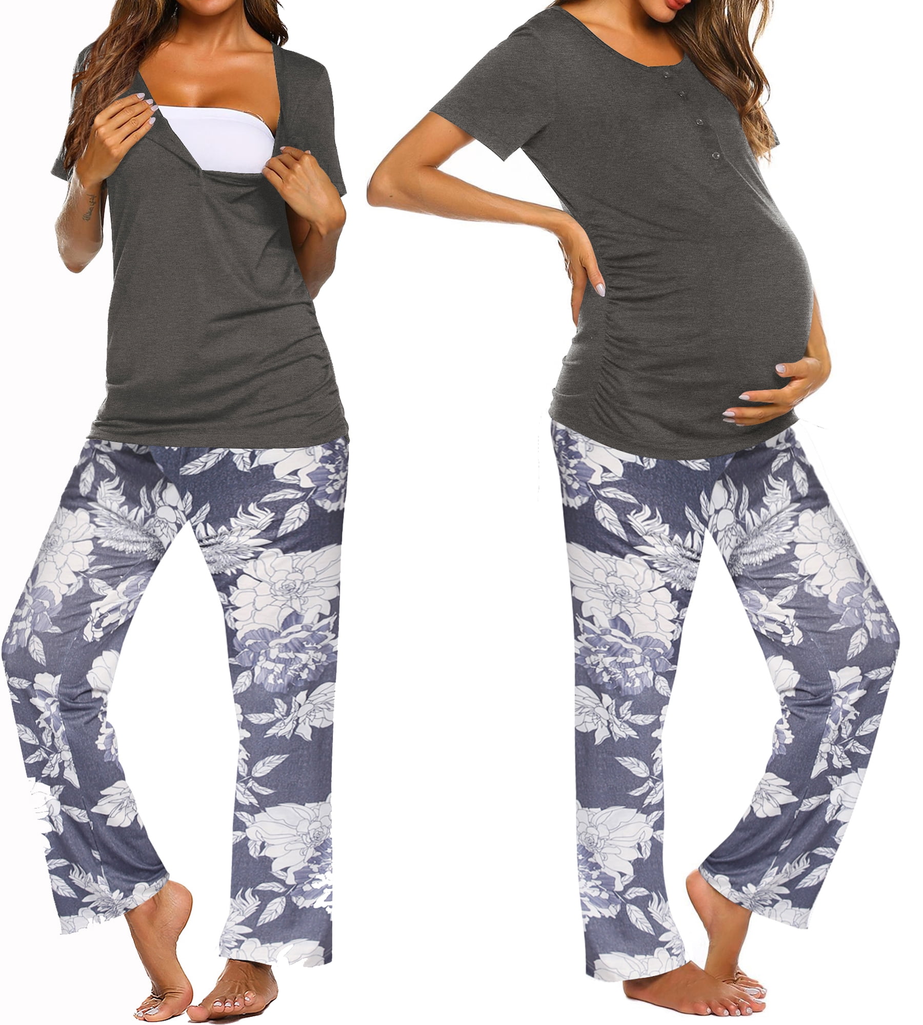 Avidlove Women Maternity Nursing Pajamas Sets Breastfeeding Floral ...