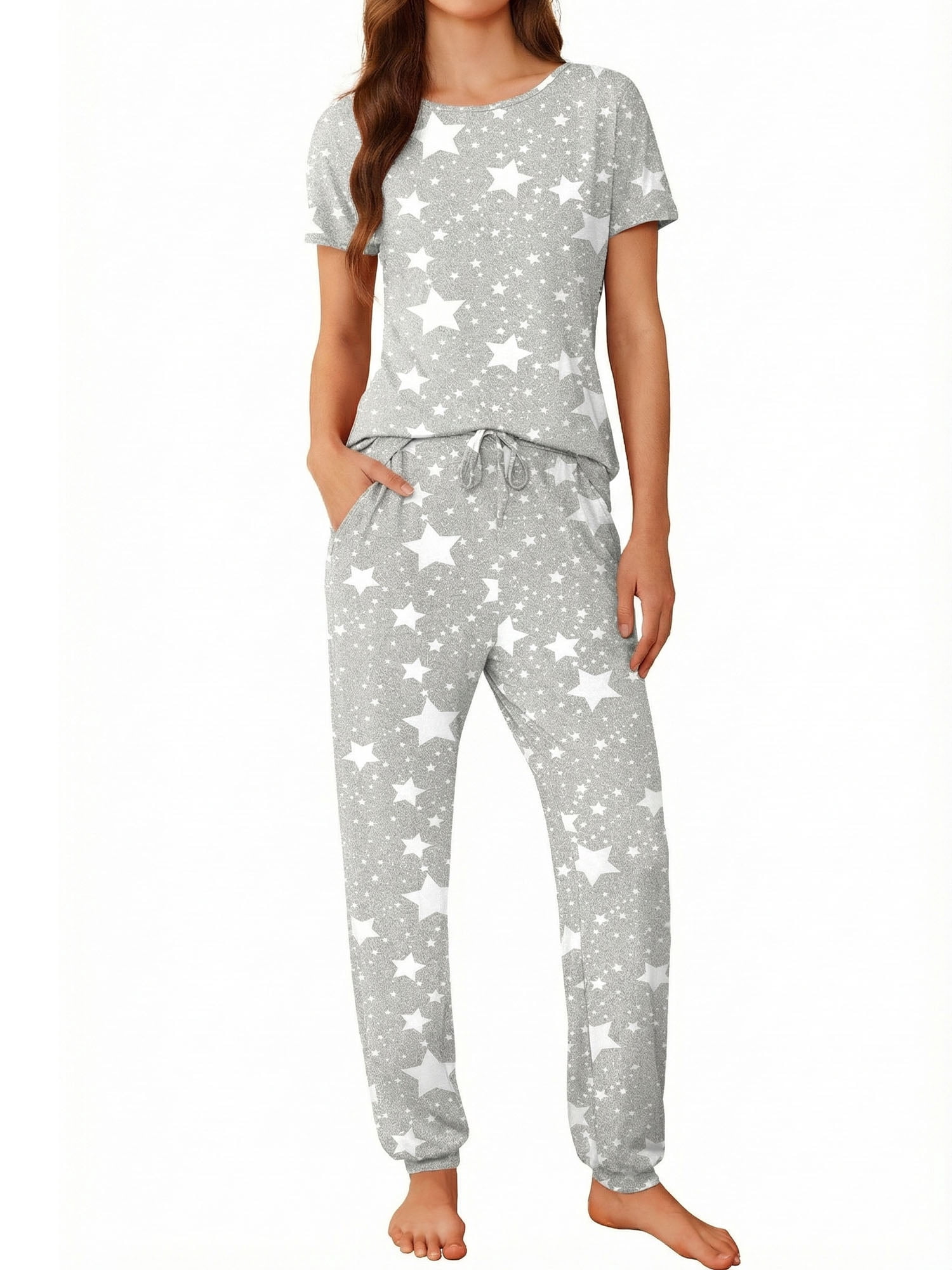 Avidlove Women Pajamas Set Short Sleeve Pjs Tops with Jogger Pants ...