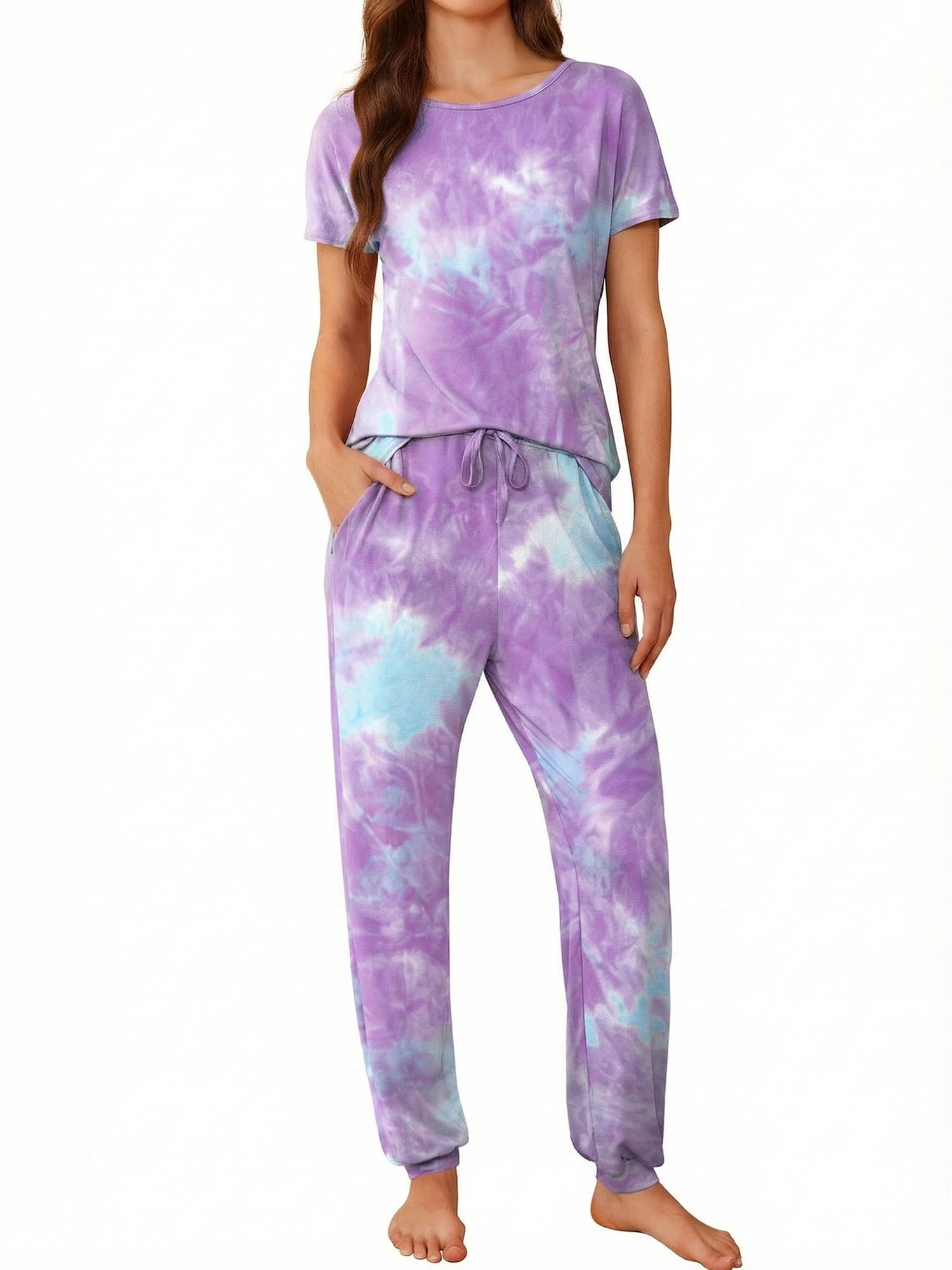 Avidlove Women Pajamas Set Short Sleeve Pjs Tops with Jogger Pants ...