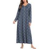 Avidlove Women's Long Sleeve Sleep Dress, Full Length Sleepwear, S-4XL ...