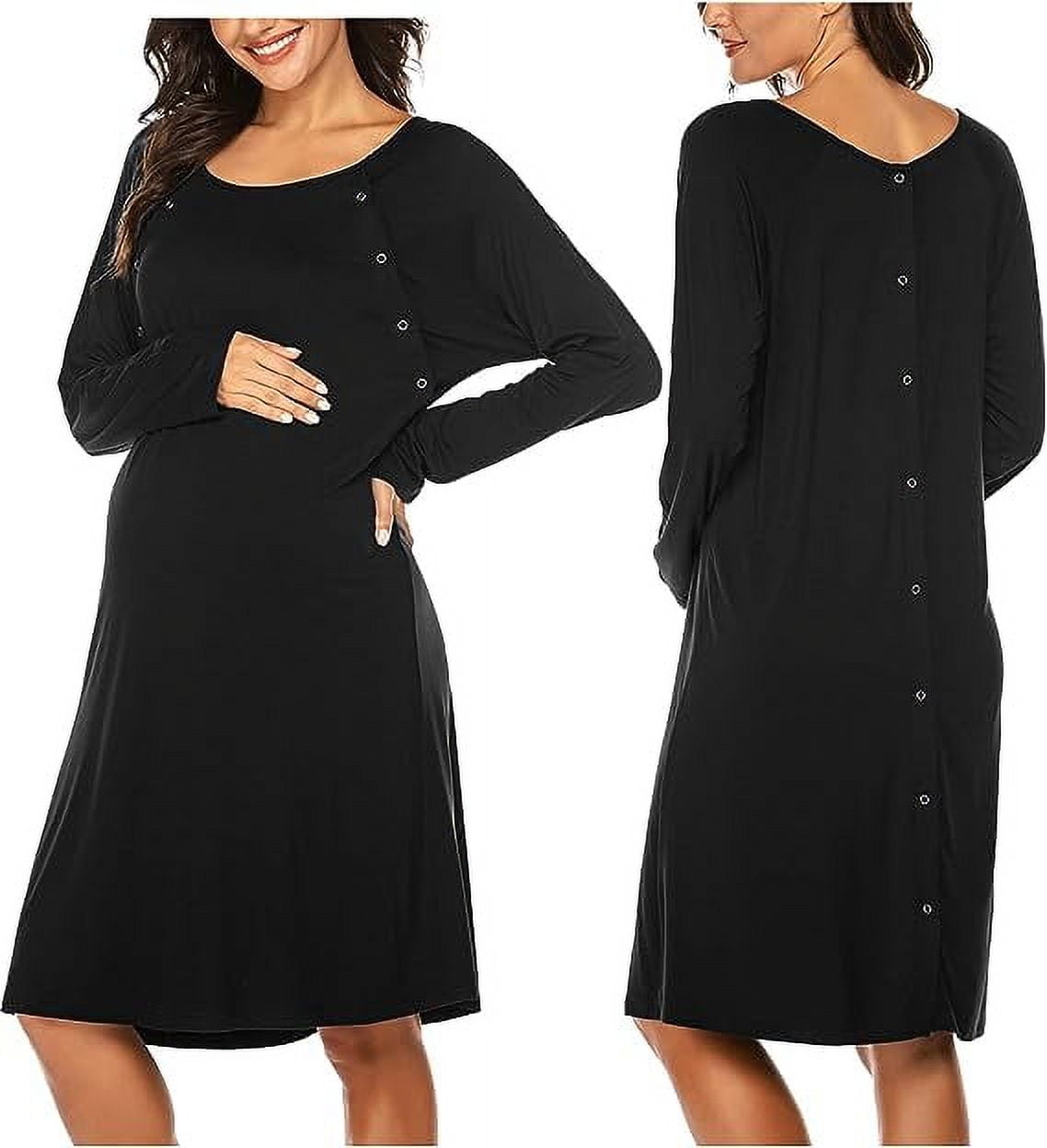 Avidlove Women’s Nursing/Delivery/Labor Nightgown Long Sleeve Maternity ...