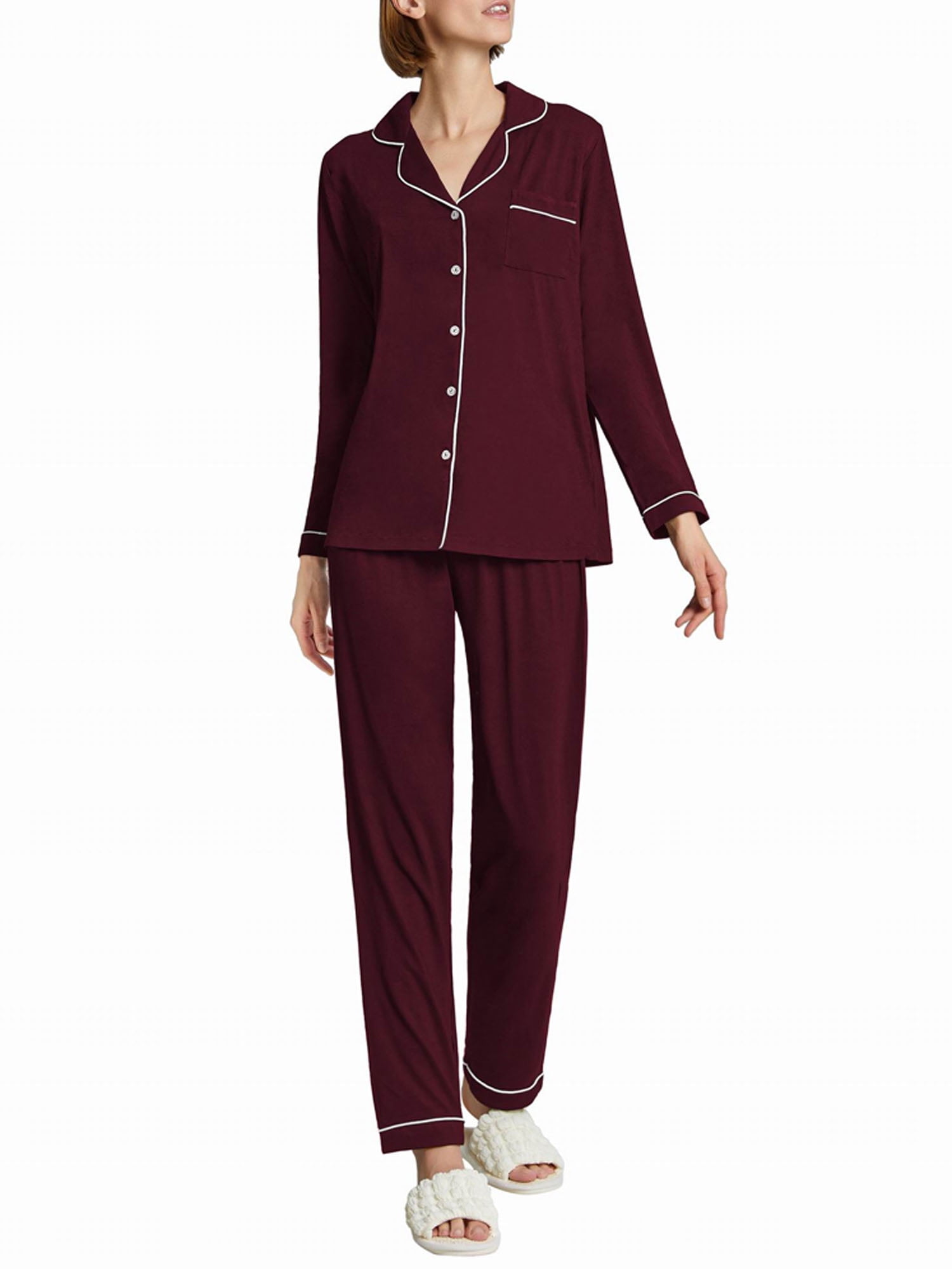 Avidlove Women's Ultra Soft Long Sleeve Pajama Set, Two-Piece Sleepwear ...