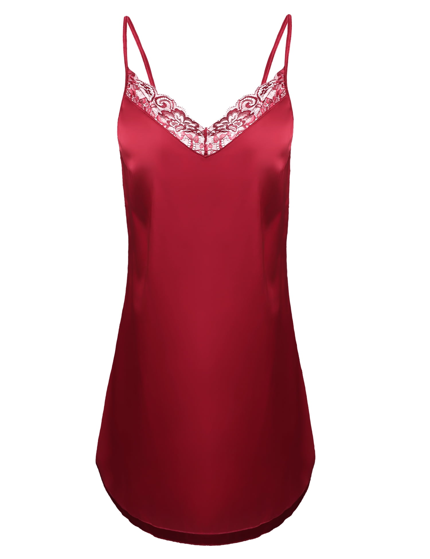 Avidlove Women's Satin Nightgown Sexy Lingerie Lace Chemises Slip Dress ...