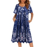 Avidlove Women's Short Sleeve Nightgown Long Sleepshirts V Neck Sleep ...