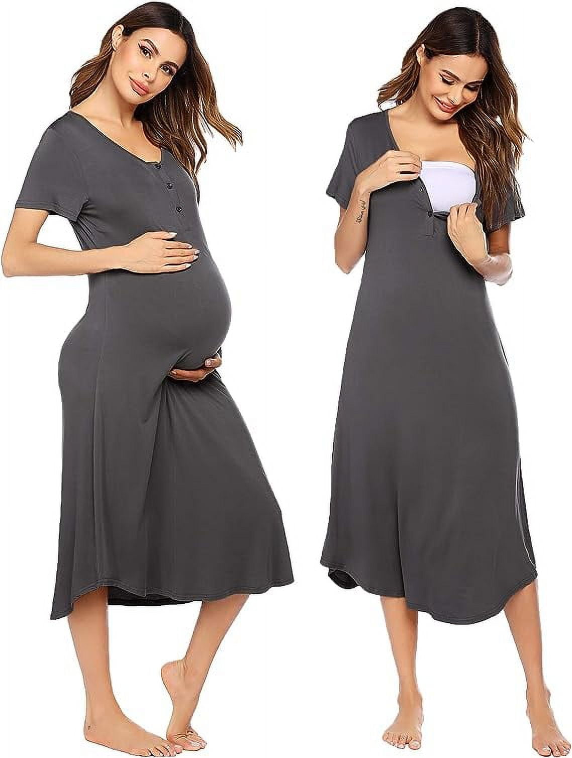 Avidlove Womens Maternity Nightgown for Hospital Pregnancy Long ...