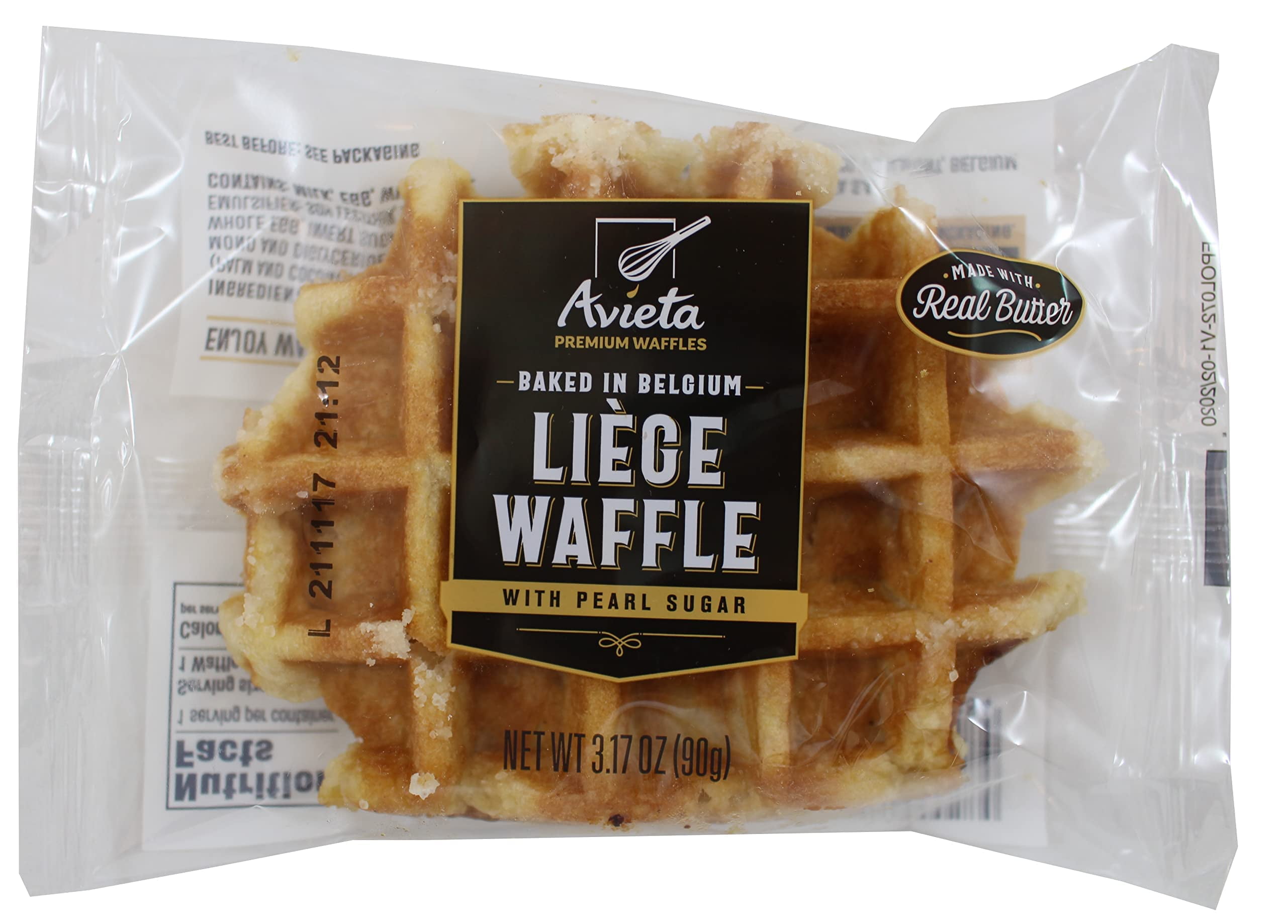 Avieta Belgian Pearl Sugar NG01 Waffles, 6 Individually Packed 3.17 ...