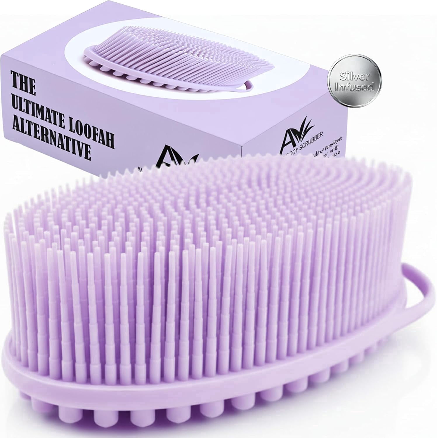 Avilana Silicone Body Scrubber Enhanced with Silver Infused Technology ...