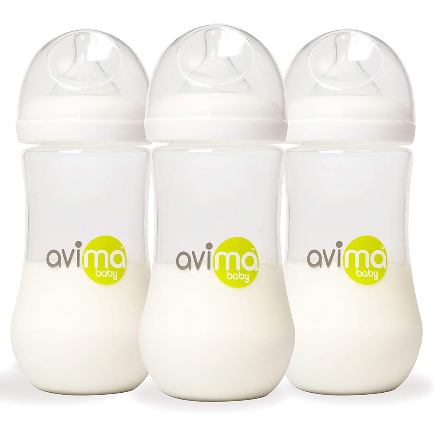 Avima Baby Feeding 12 oz Anti Colic Bottles, BPA Free, Wide Neck with Fast Flow Nipples (Set of ...